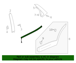42795155 - Rear Passenger Side Door Window Belt Reveal Molding 2021 ...