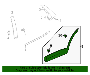 2021-2024 Chevrolet Trailblazer Black Rear Passenger Side Door Lower ...