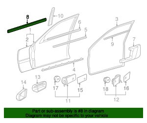 202-690-81-62-9999 - Door Molding 1998-2000 Mercedes-Benz ...