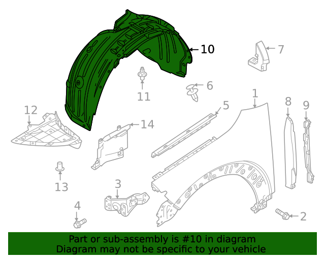 2020-2021 Mazda CX-30 Fender Liner DFR5-56-130 | QuirkParts