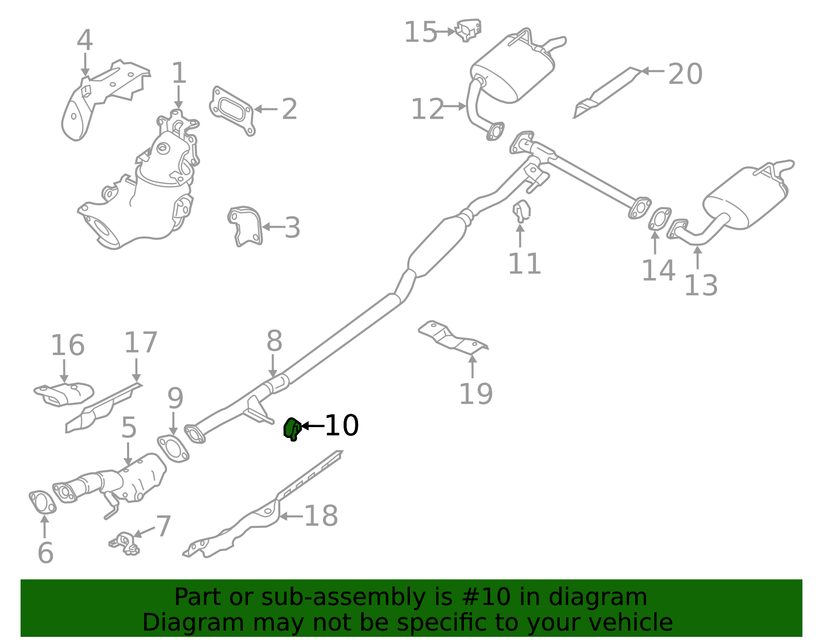 2019-2025 Nissan Altima Center Pipe Hanger 20651-6CA1B | Nissan Parts ...