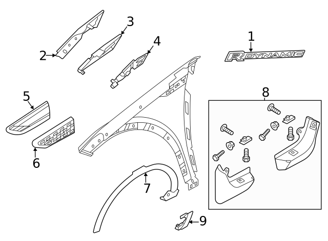 Genuine OEM Mudflaps - Front, 20MY Onwards Part# VPLCP0376 Fits 2020 ...