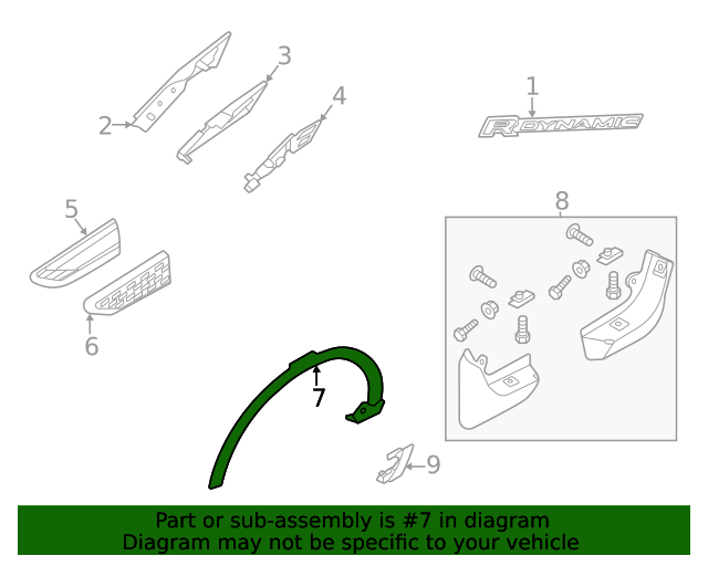 LR140451 - Wheel Opening Molding 2020-2023 Land Rover Discovery Sport ...
