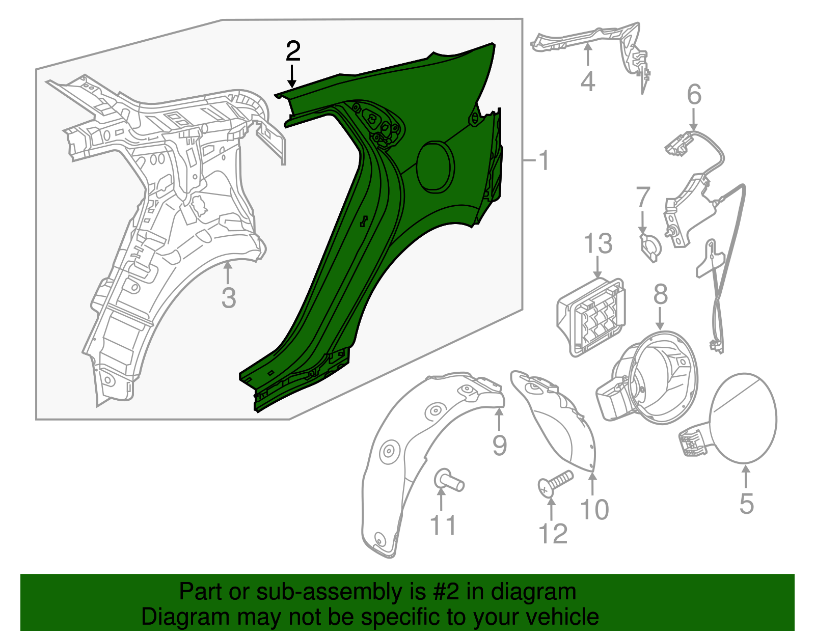 2020-2022 Hyundai Ioniq Outer Quarter Panel 71503-G2C01 | Hyundai ...