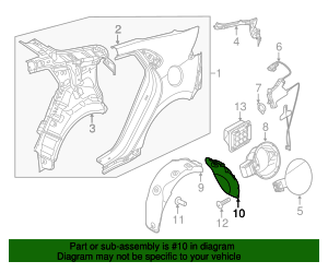 86821-G2000 - Quarter Panel Splash Shield 2017-2022 Hyundai Ioniq ...