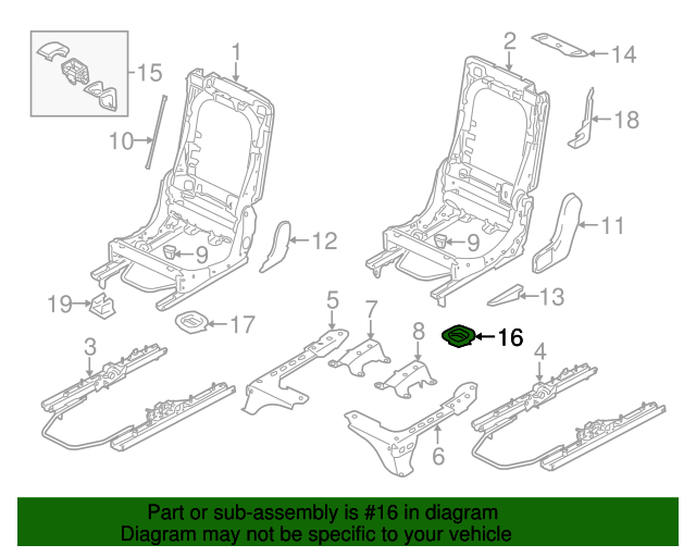 4L0-883-607-J50 - Folding Seat Lock Striker 2007-2015 Audi Q7 ...