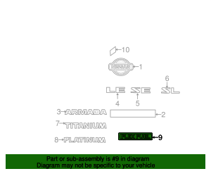 93494-ZR50A - Nameplate 2008-2015 Nissan | Nissan Parts & Accessories ...