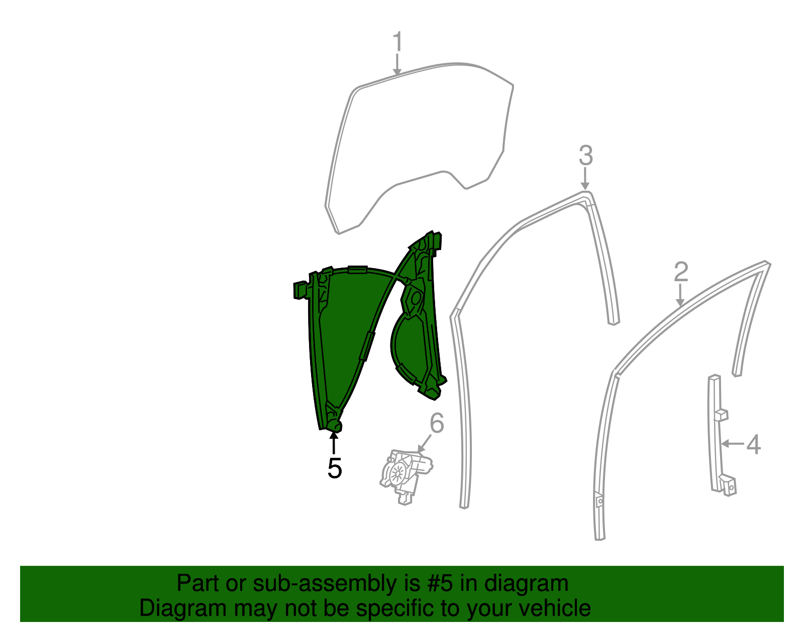 2015-2020 GM Front Passenger Side Door Window Regulator 84621037 GM ...