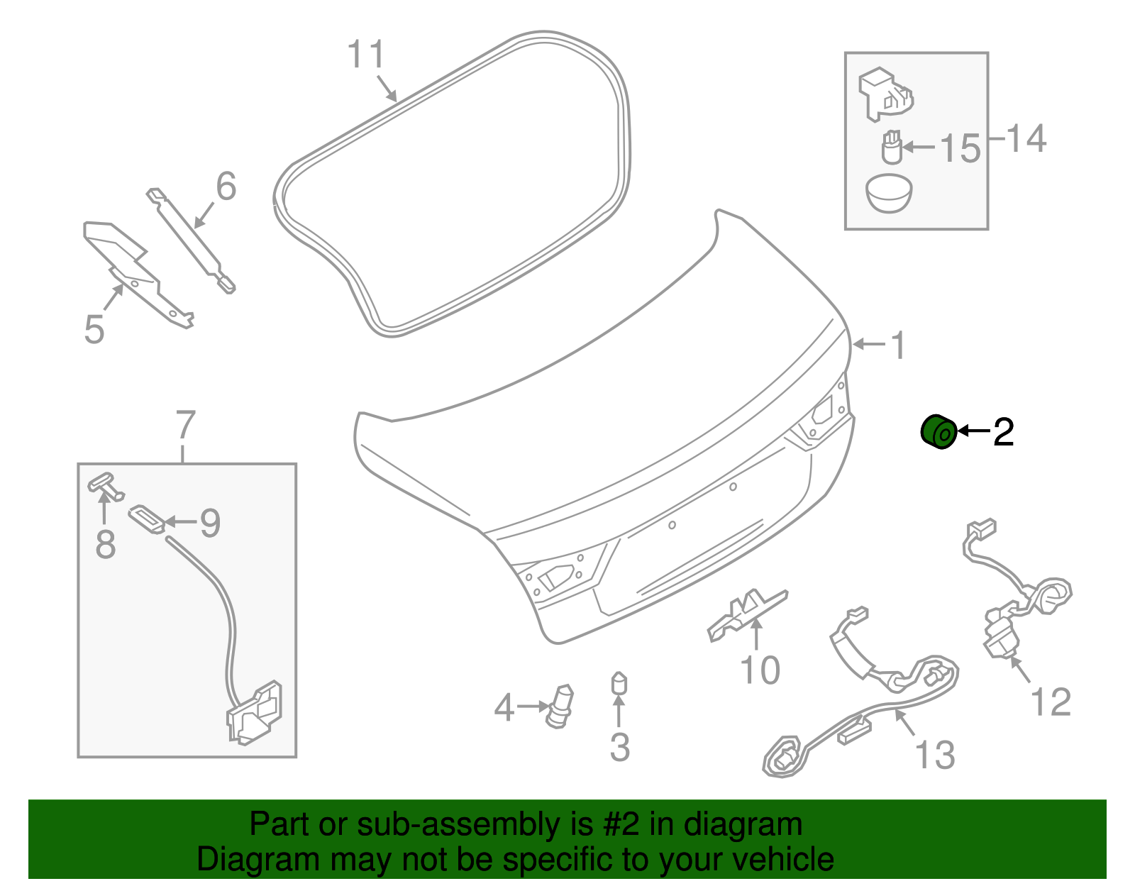 2014-2020 Infiniti Q50 Trunk Lid Damper 90870-4J500 | Faulkner Infiniti ...