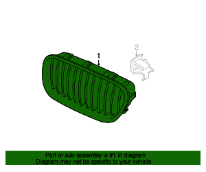 2014-2017 BMW Grille, front, right 51-13-7-336-486 | AutoNationParts.com