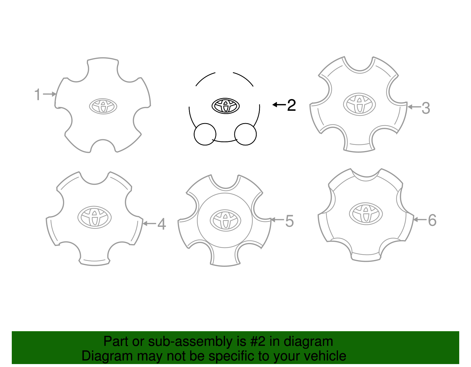 2007-2012 Toyota Tundra Center Cap 42603-0C060 | OEM Parts Online