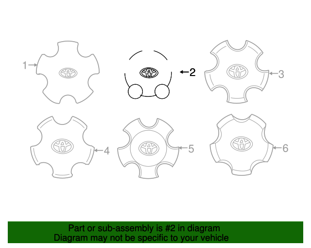 2007-2012 Toyota Tundra Center Cap 42603-0C060 | OEM Parts Online