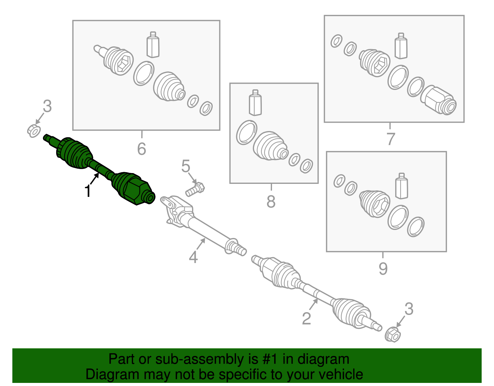 2019-2020 Kia Sorento Axle Assembly 49501 C5480 | Kia OEM Parts Online