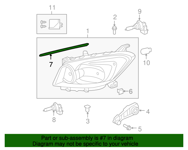 53184-42030 - Headlight Seal - 2006-2012 Toyota RAV4 | DiscMonster