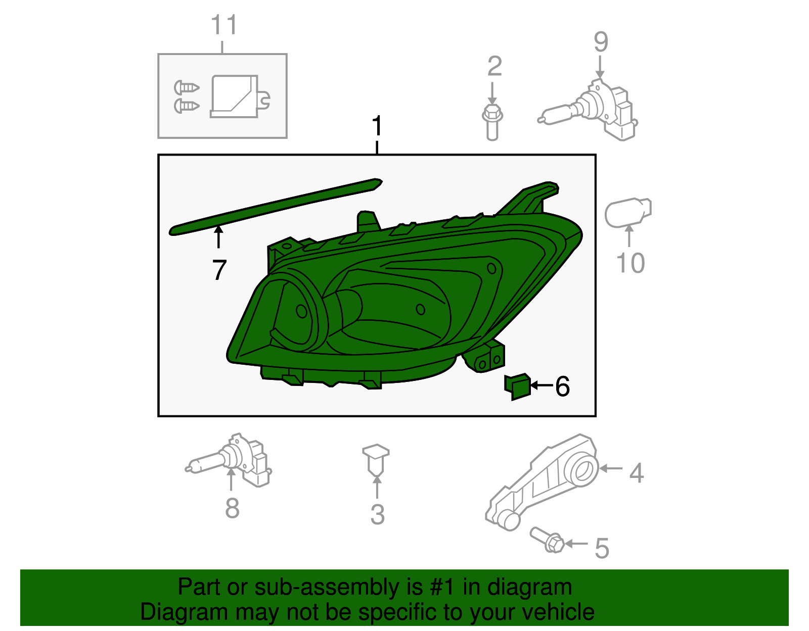 2009-2012 Toyota RAV4 Headlamp Assembly - PASSENGER SIDE 81110-0R020 ...