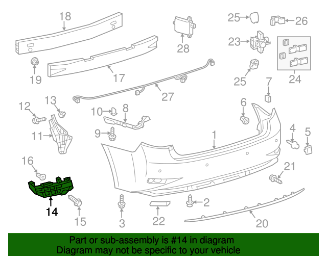 52562-33050 - Side Retainer - 2013-2018 Lexus | MyLexusParts