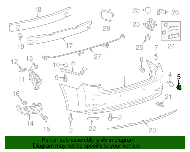 Lexus OEM Bumper Cover Cap Part# 52162-33903 | OEM Vehicle Parts