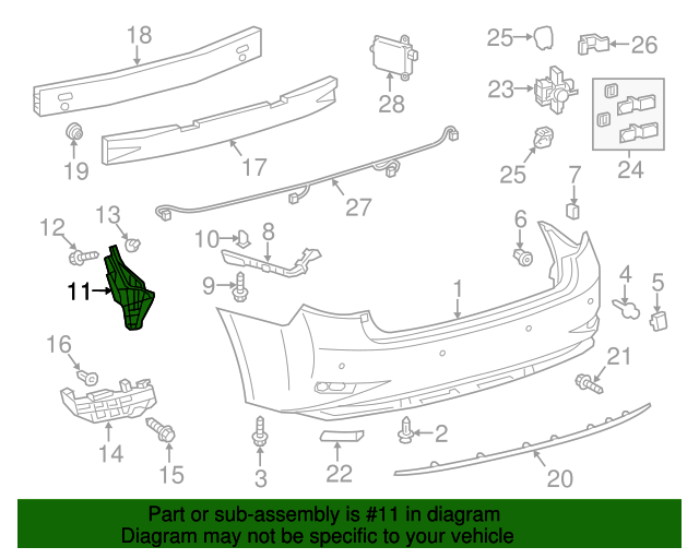 52156-06030 - Bumper Cover Support Rail 2013-2018 Lexus ...