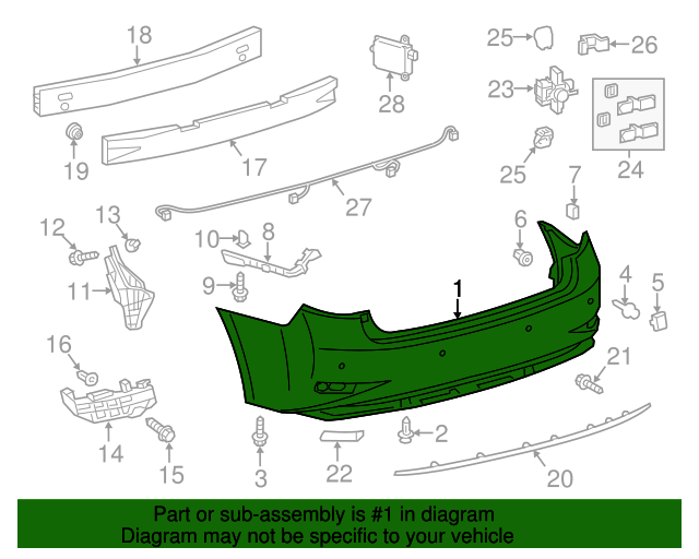 52159-33942 - Bumper Cover 2013-2015 Lexus ES350 | Longo Lexus Parts