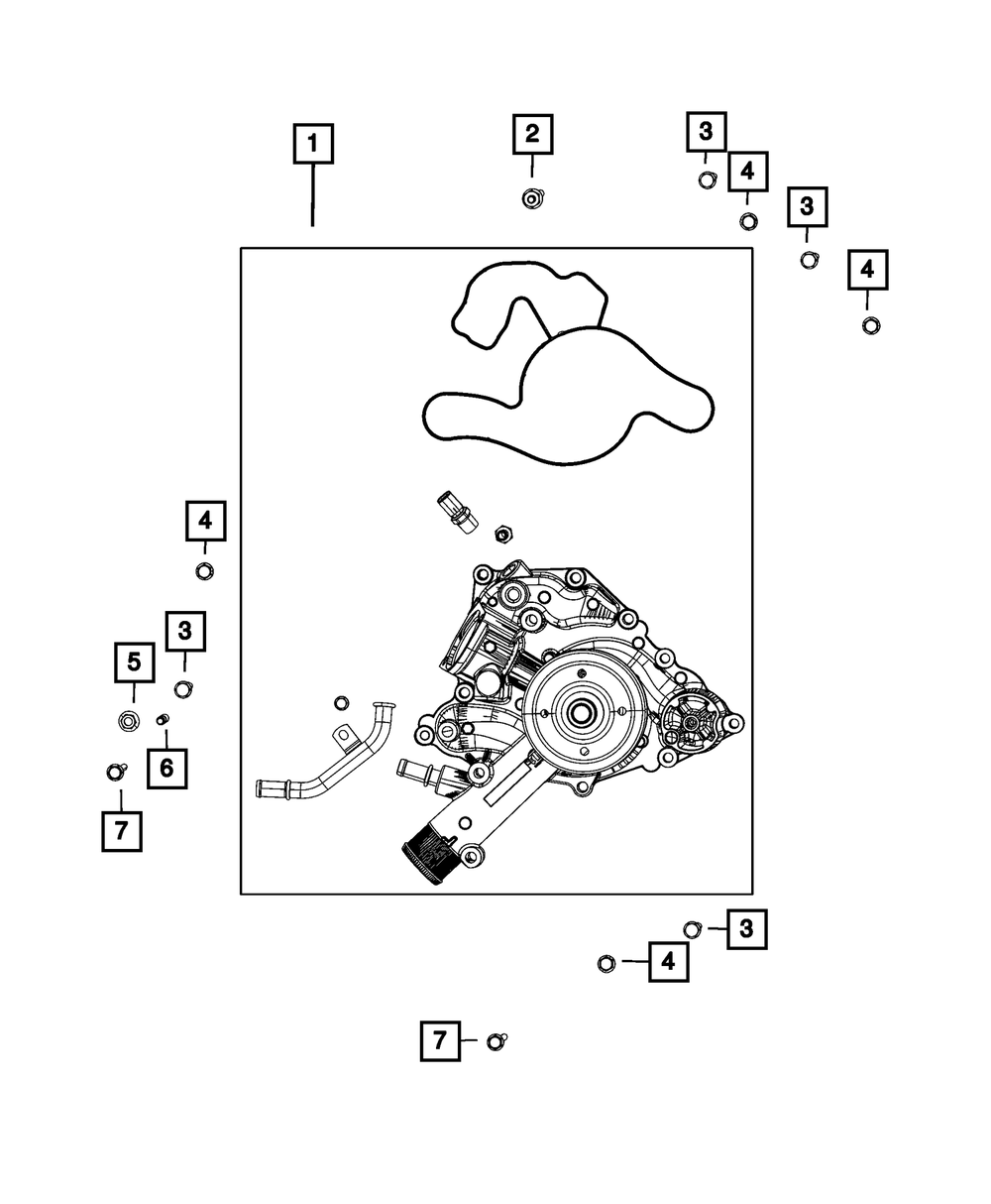 2019-2024 Mopar Water Pump 68261224AG | Mopar eStore