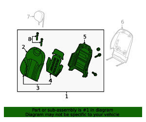 2021 Genesis G70 Seat Back Assembly 88300-G9701-XKA | QuirkParts