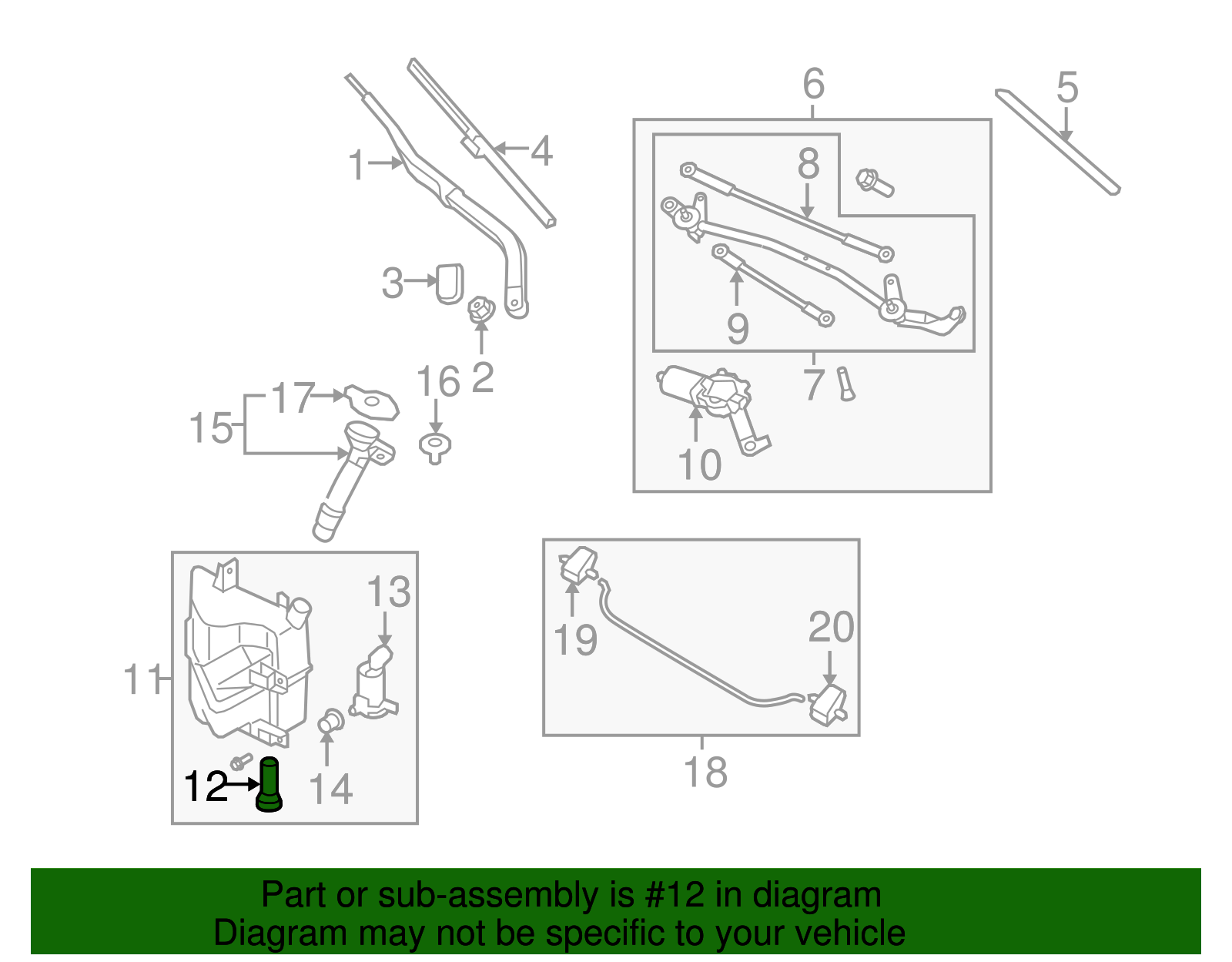 2002-2020 Nissan Washer Pump 28920-7Y000 | Ziegler Nissan of Orland Park