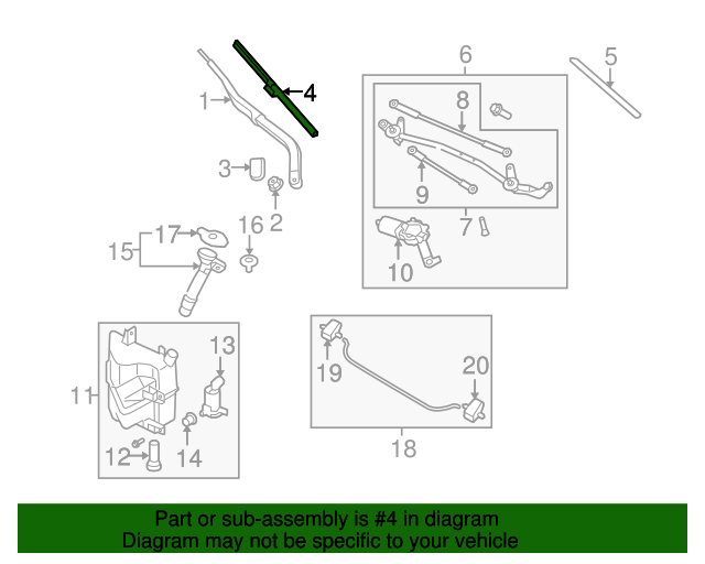 2011-2020 Nissan 370Z Wiper Blade - Driver's Side (LH) 28890-1EA5B ...