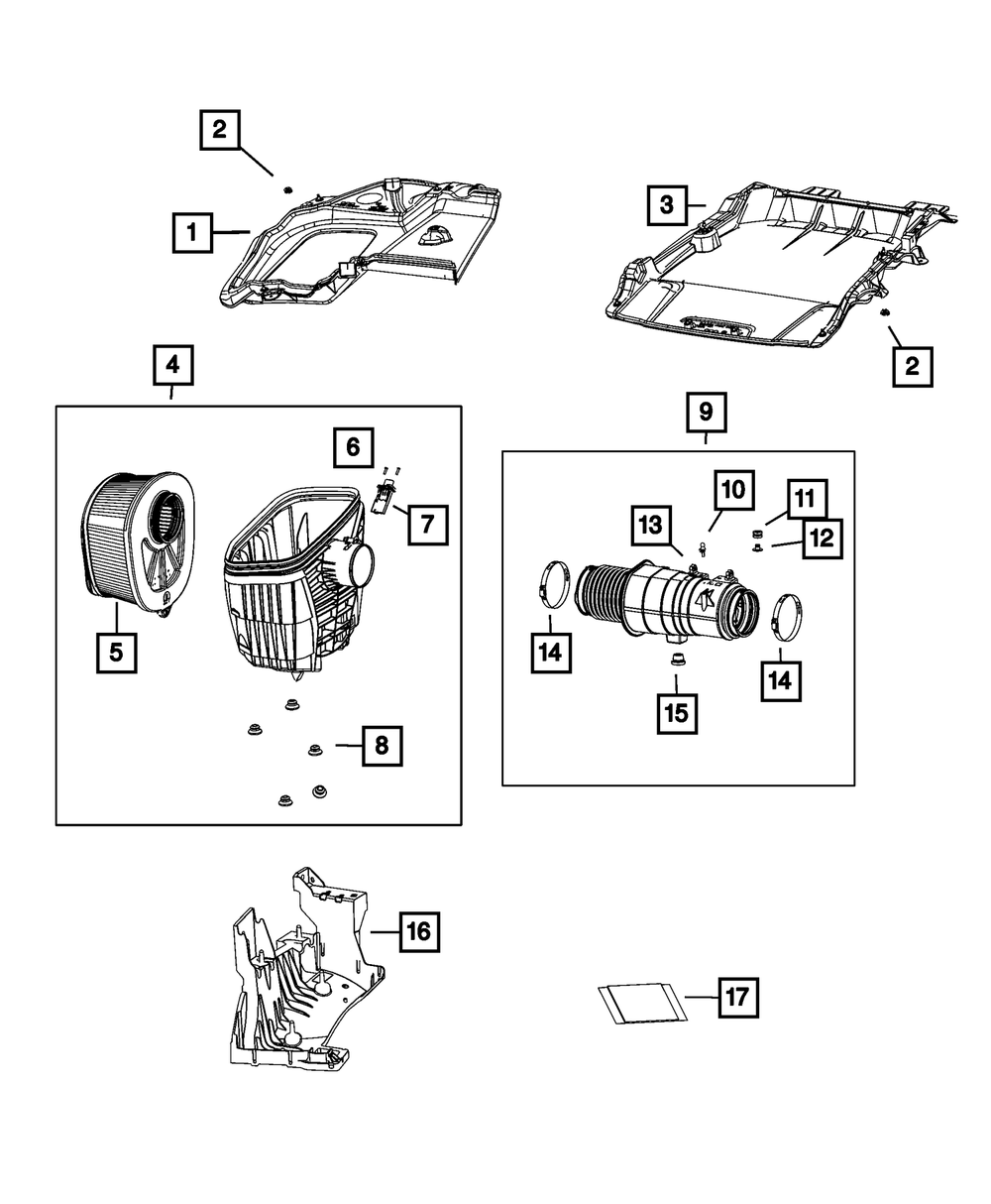 68565177AA - Engine Air Cleaner Assembly 2025 Ram 1500 | Mopar Factory ...