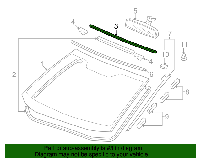 73125-SWA-000 - Upper Seal 2007-2011 Honda CR-V | Honda Parts Online