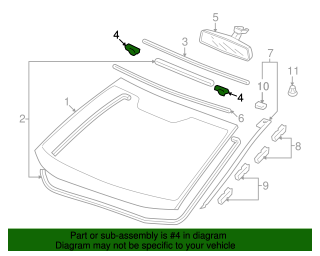 91568-SWA-A01 - Clip Front Windshield (Upper) - 2007-2013 Honda ...