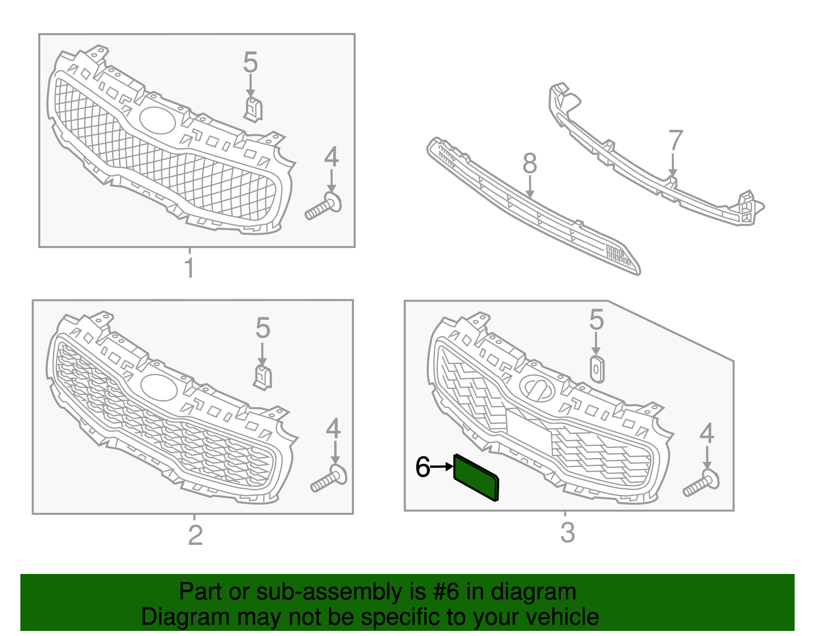 2017-2019 Kia Sportage Grille Assembly Cover 86356-D9700 | KIA Parts Zone