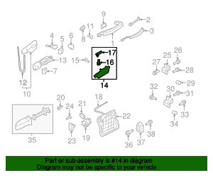 2013-2015 Audi RS5 Handle, Inside 8T0-837-019-C-6PS | Audi USA Parts