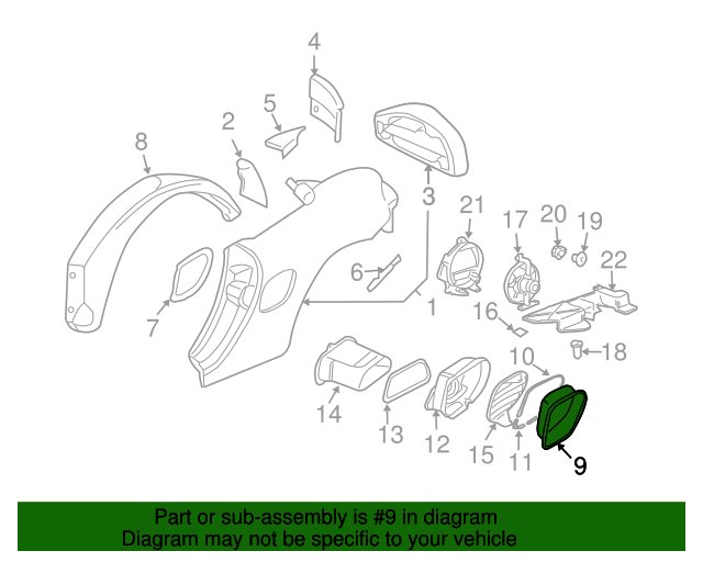 2000-2002 Porsche Boxster Outer Duct 986-504-561-02-G2X | Gaudin ...