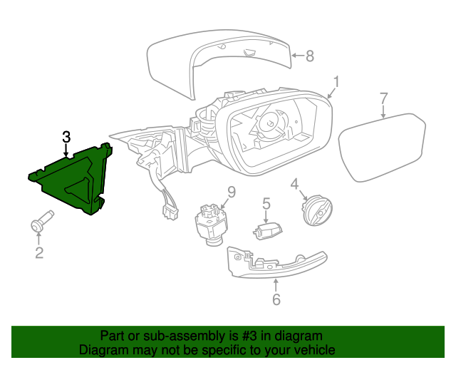 Genuine Mirror Assembly Insulator for 2014-2022 Land Rover Range Rover ...