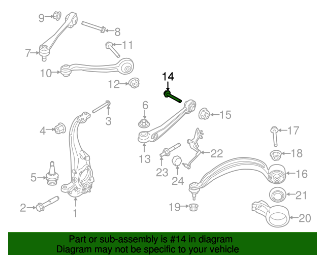 2015-2024 Porsche Macan Lower Control Arm Mount Bolt WHT-001-949 | OEM ...
