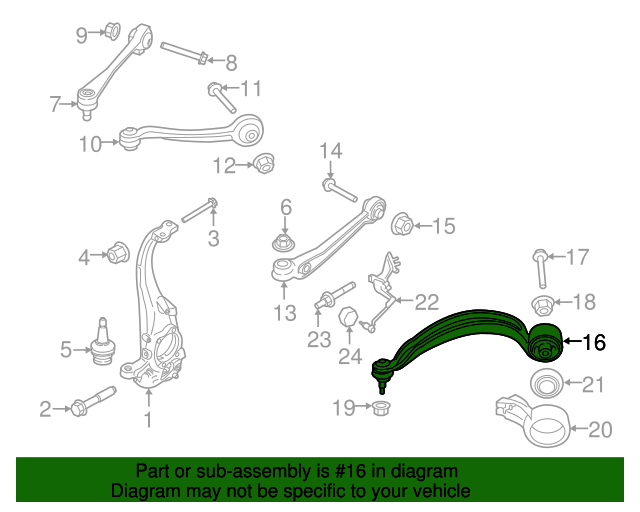 95B-407-694 - Suspension Trailing Arm 2015-2024 Porsche Macan ...