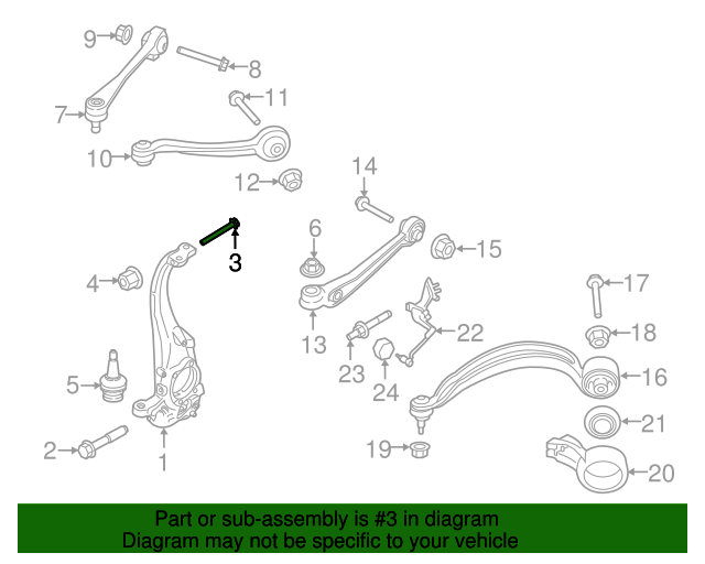 2015-2022 Porsche Macan Knuckle Upper Bolt N-107-709-01 | Porsche Marin