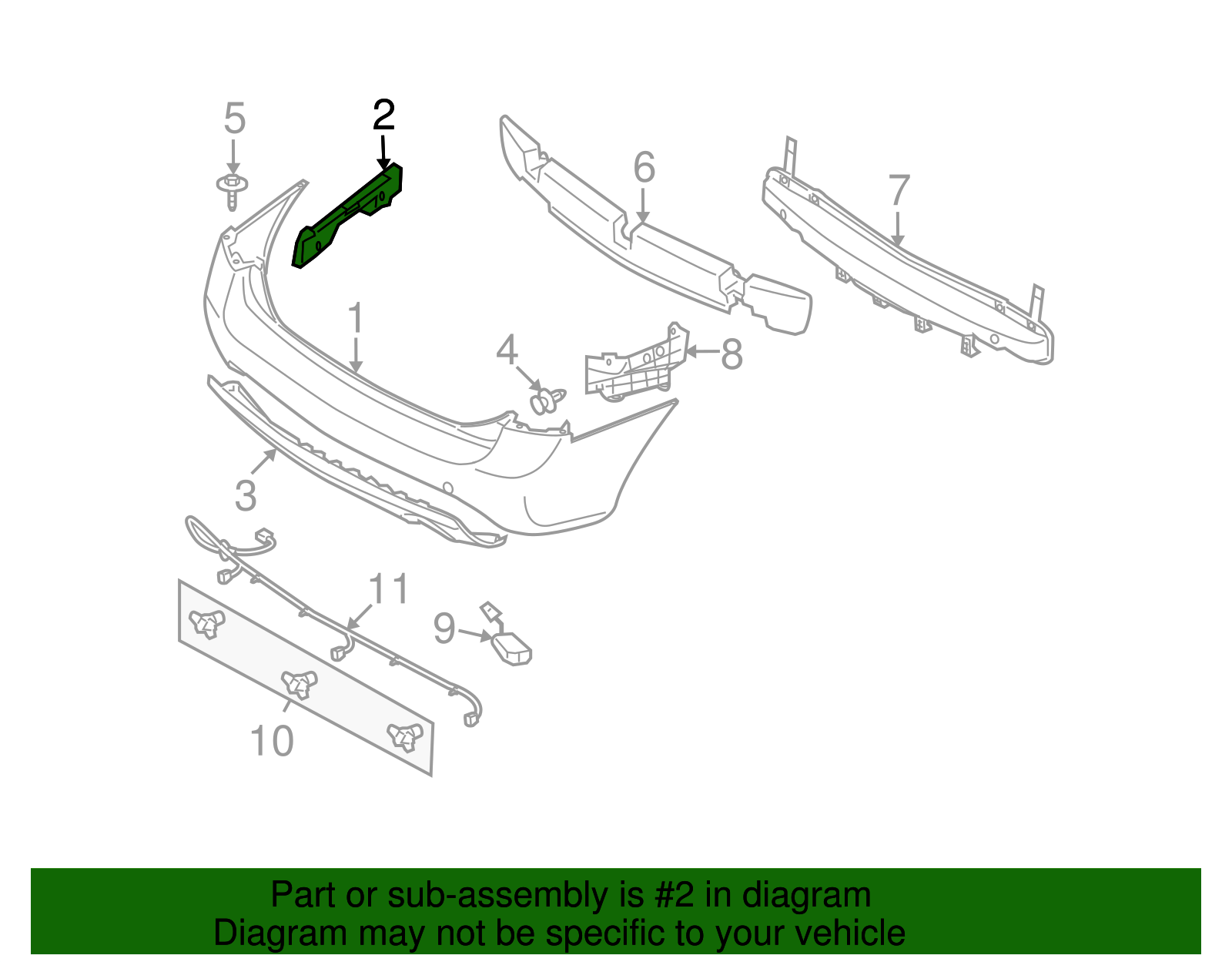2007-2010 Kia Rondo | Bumper Cover Side Bracket | 86613-1D000 | Kia ...