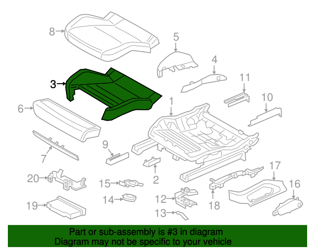 971-881-256-AB - Seat Cushion Pad 2017-2023 Porsche Panamera ...