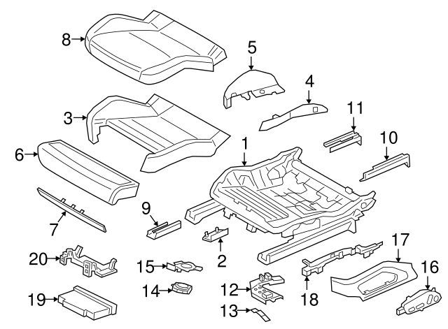 971-881-256-AB - Seat Cushion Pad 2017-2023 Porsche Panamera ...