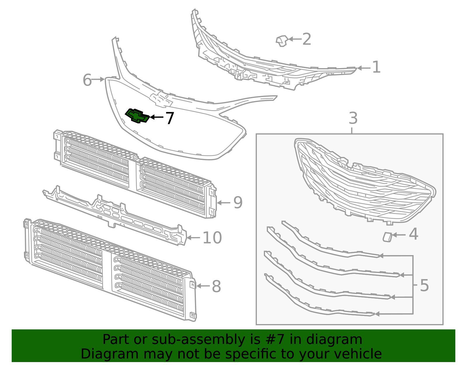 2016-2025 Chevrolet Front Grille Bowtie Logo 23125928 GM ...