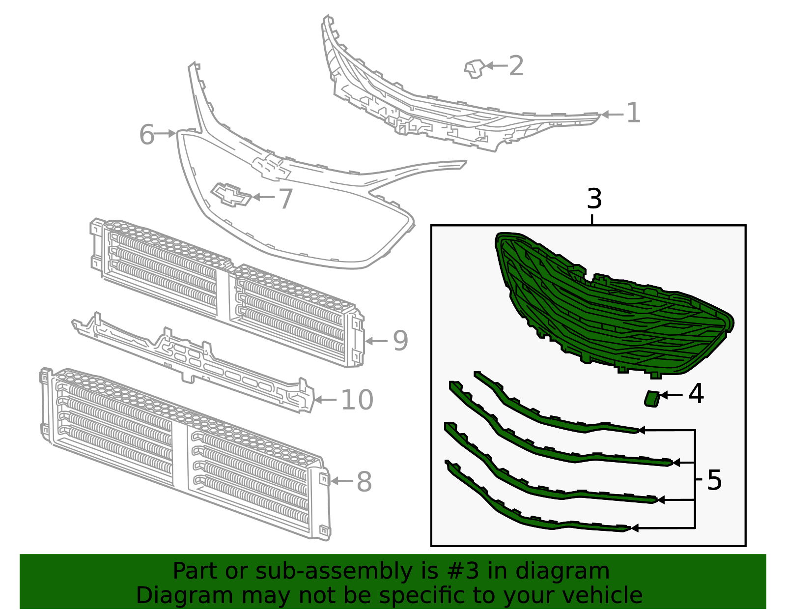 2019-2025 Chevrolet Malibu Front Lower Grille 84473373 | OEM Parts Online