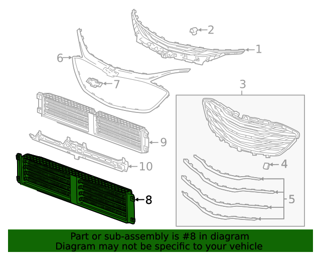 2016-2024 GM Front Bumper Shutter 23278689 GM | GMPartsDirect.com