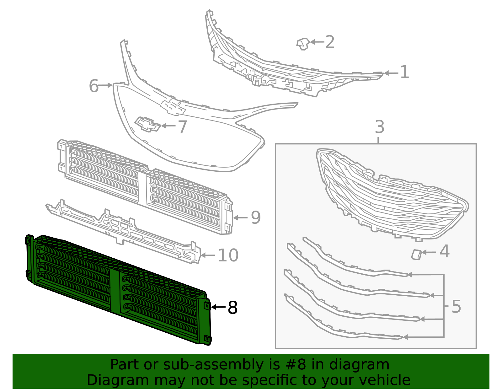 2016-2025 GM Front Bumper Shutter 23278689 GM | GMPartsDirect.com