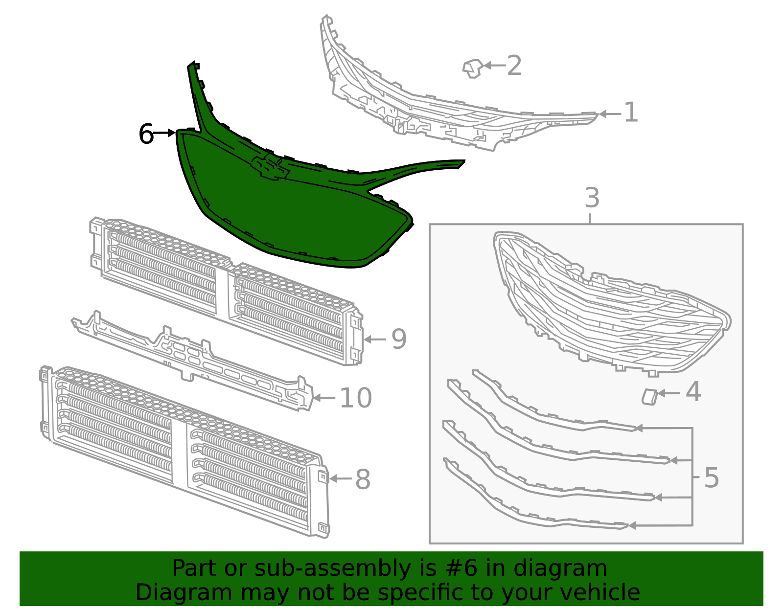 2019-2025 Chevrolet Malibu Front Grille 84473374 GM | GMPartsDirect.com