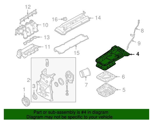 11110-3Z000 - Oil Pan - 2002-2006 Nissan | Nissan OEM Parts Direct