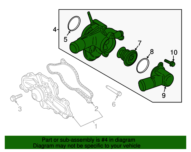 AT4Z-8A586-C - Thermostat Housing 2011-2020 Ford | Ford OEM Parts Direct