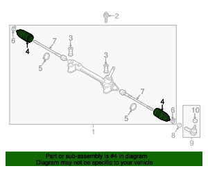 2014-2024 Mitsubishi Tie Rod Boot 4410A549 | OEM Parts Online