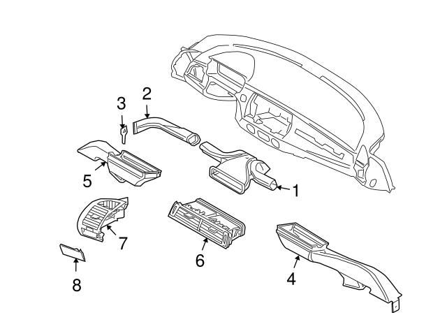 64227036351 - 2003-2008 BMW Z4 Lower Duct (64-22-7-036-351) | BMW of ...
