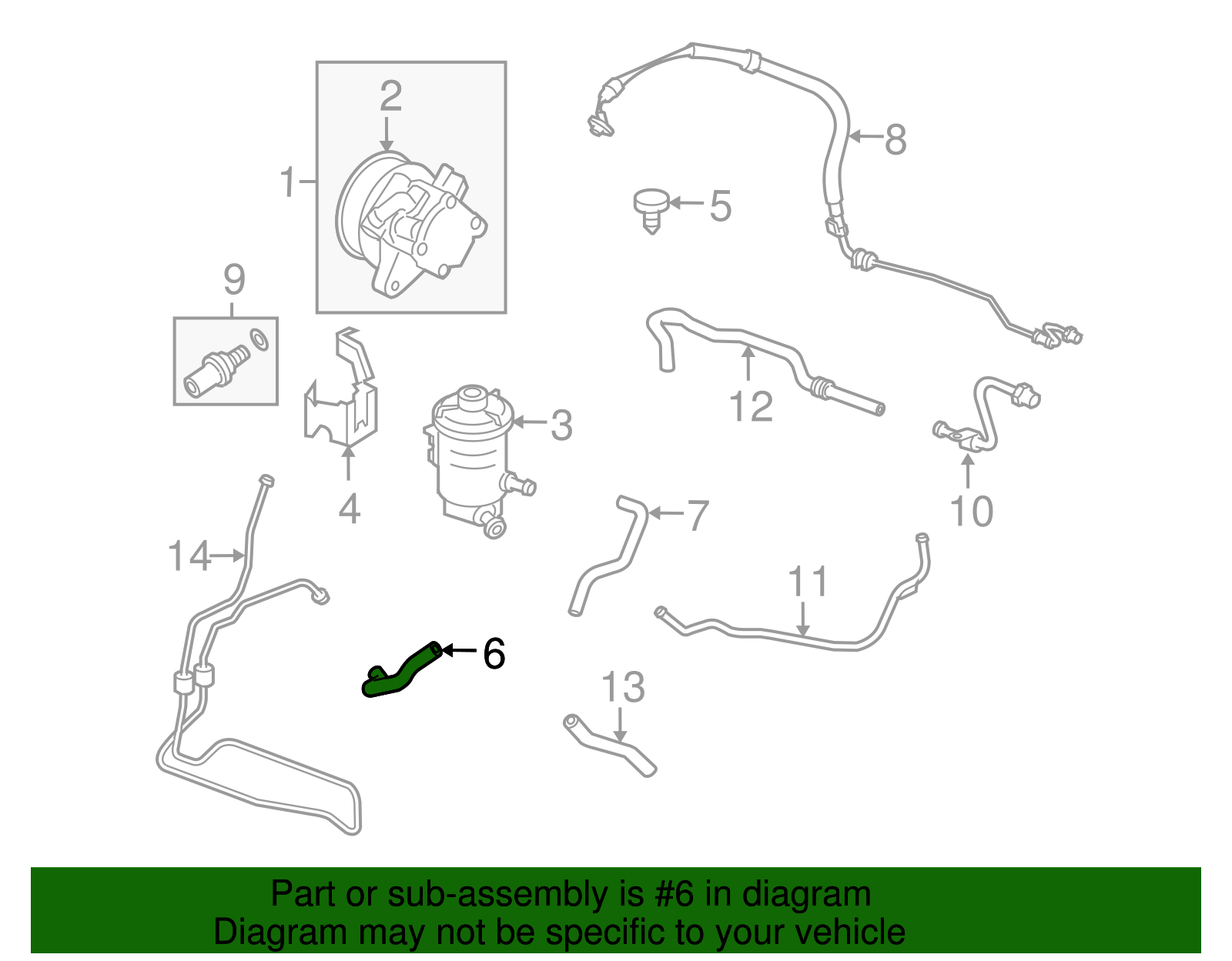 2008-2015 Honda Power Steering Suction Hose 53731-TA0-A00 | OEM Parts ...
